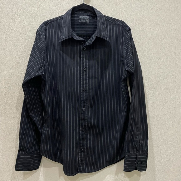 BKE | Shirts | Mens Bke Contour Shirt Size Large Black And Gray Pin ...